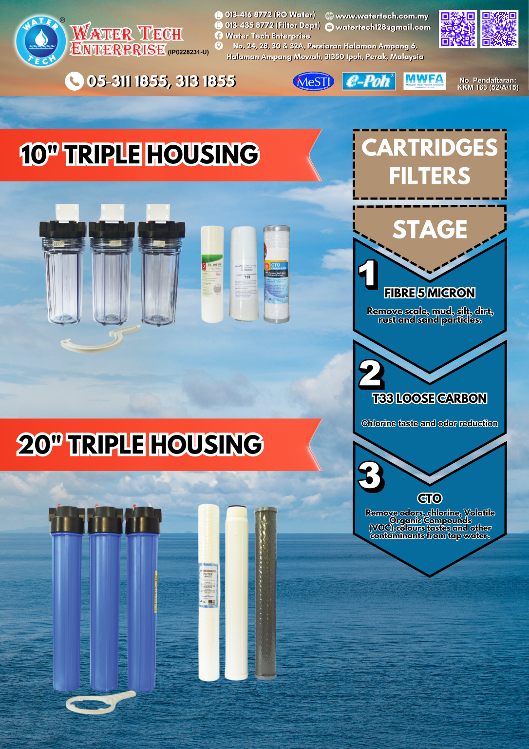10'' & 20'' Triple Housing - Water Tech Enterprise