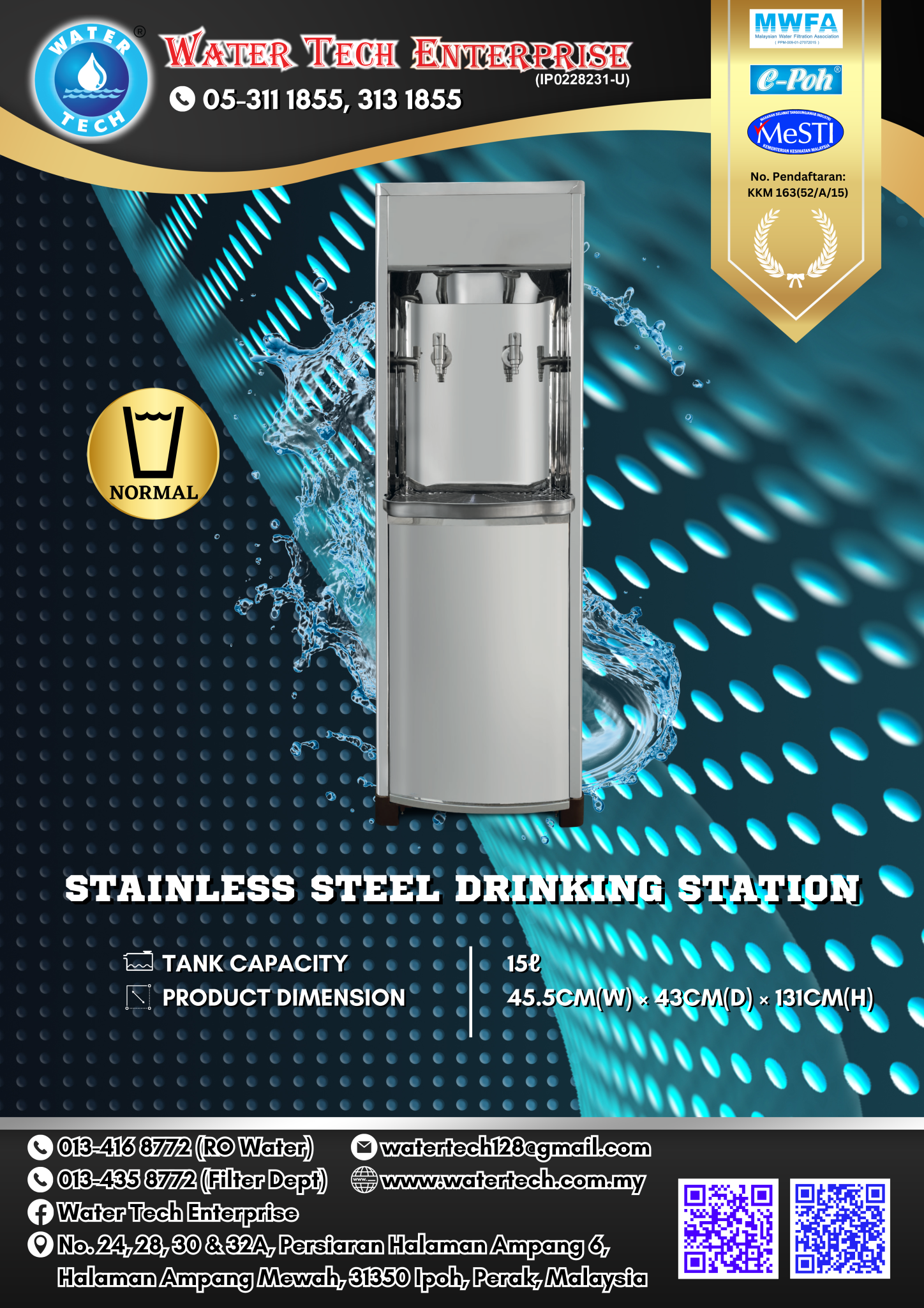 Stainless Steel CR0054 Drinking Station Normal - Water Tech Enterprise