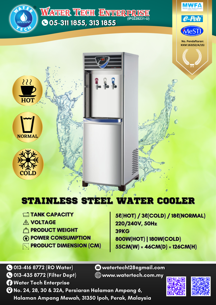 Stainless Steel Water Cooler K-175 Hot, Normal & Cold - Water Tech ...